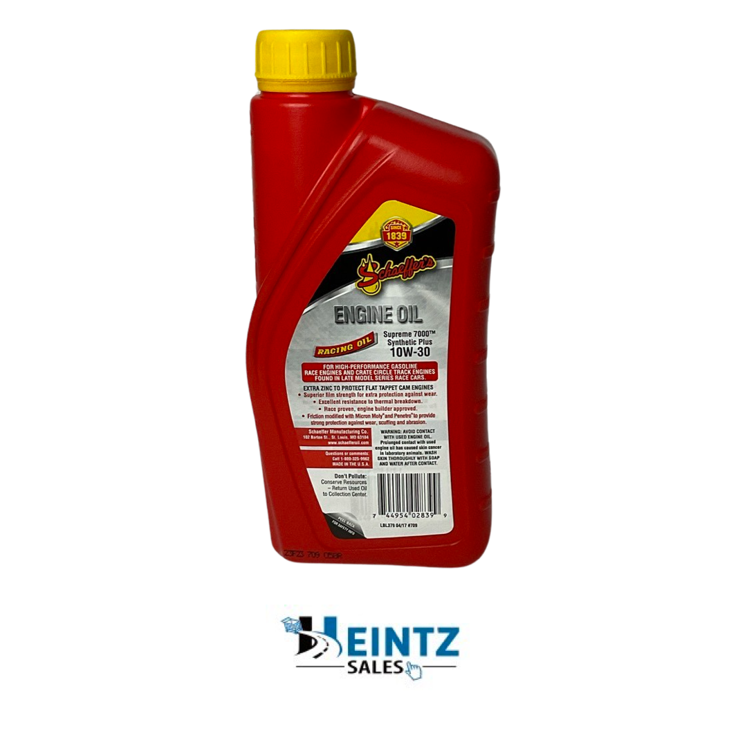 Schaeffer's 709 Supreme 7000 Synthetic Plus 10W-30 Racing Oil W/Extra ...