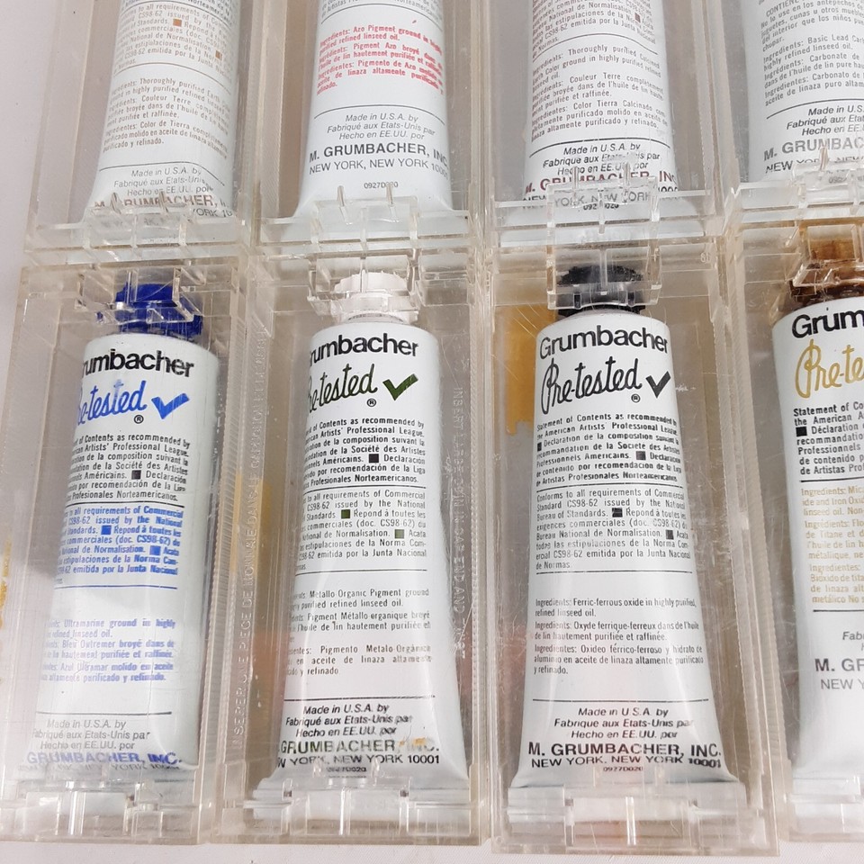 Grumbacher Permanent Artists Oil Color Paints 10 Different Colors Soft ...