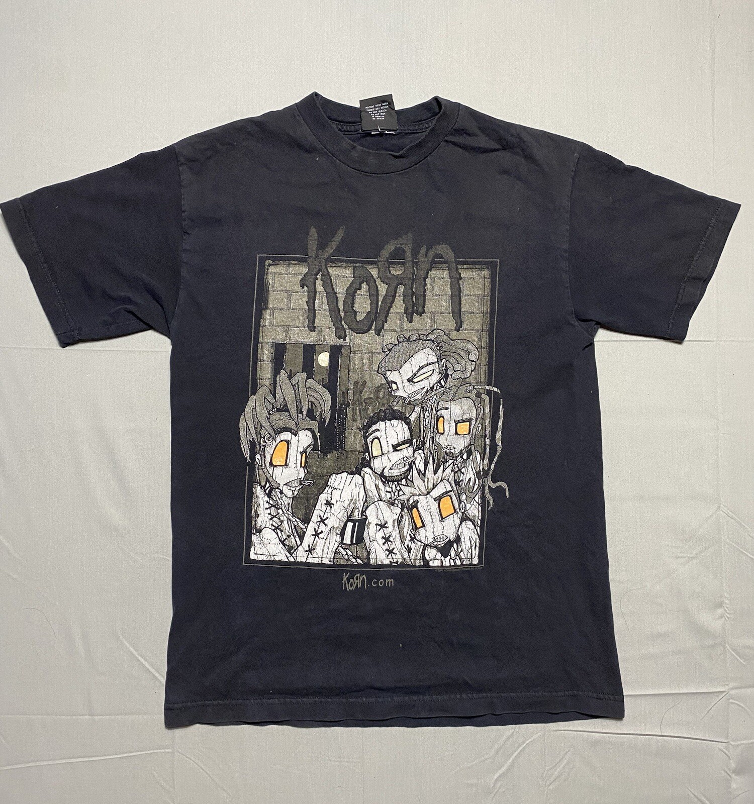 Vintage 2000 KORN Cartoon Sick & Twisted Tour Black S… - Gem
