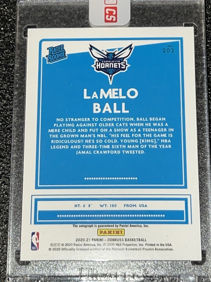2020-21 Panini Donruss - Rated Rookies LaMelo Ball #202 Blue Laser ...