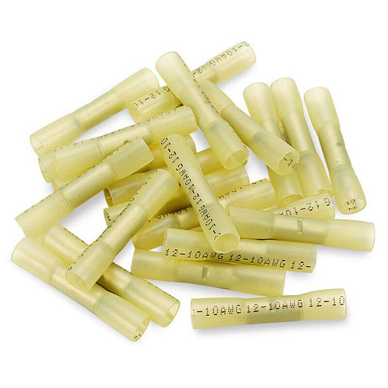 200/100PCS 12-10 AWG Gauge Heat Shrink Crimp Terminal Wire Butt ...