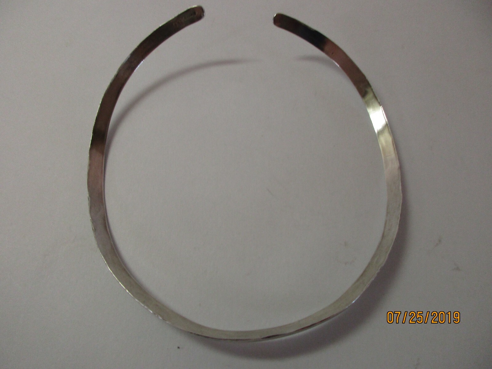 Vintage Sterling Silver Torque Neck Ring Necklace Mar… - Gem