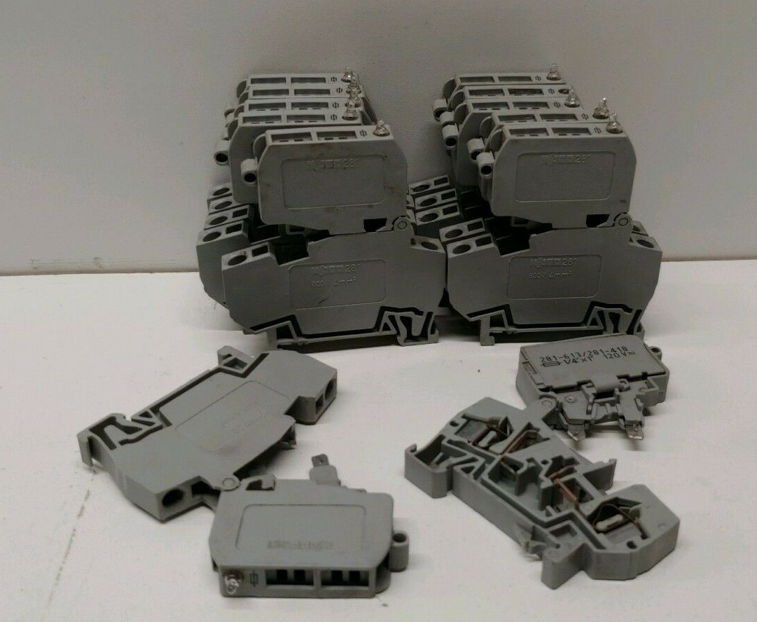 LOT OF (12) GUARANTEED! WAGO 120V FUSE TERMINAL BLOCKS & HOLDERS 281 ...