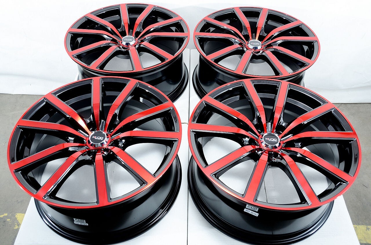 18" Wheels Rims Red Black 5x114.3 Fit Altima Sentra Veloster Sonata ...
