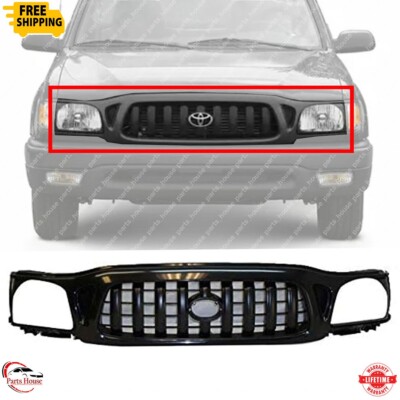 For 2001-2004 Toyota Tacoma 2WD Front Grille Grill Black Black Plastic ...