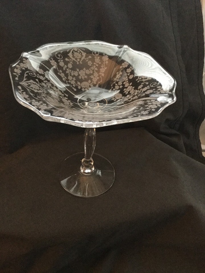 Cambridge Glass Tall 7" DIANE Compote Elegant Depression Glass | eBay