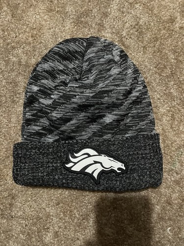 New Era NFL Cuff Denver Broncos Knit Winter HAT Beanie Cap Black Grey ...