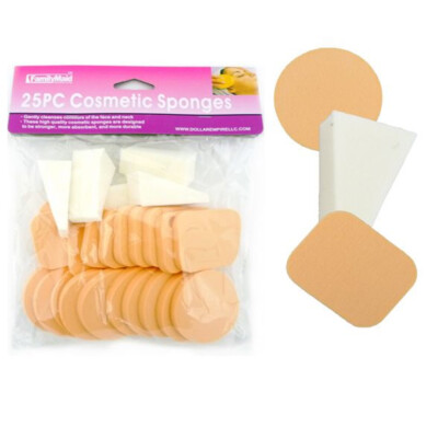 25 Round Soft Makeup Sponge Assorted Face Pads Cosmetic Foam Make Up ...