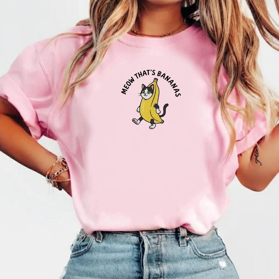 Banana Cat Sweatshirt Funny Quirky Cat Lover Gift | eBay