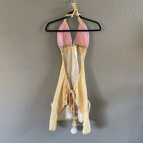 Pier 1 One Imports Apron Yellow Easter Bunny Ears Tail Kitchen Spring ...