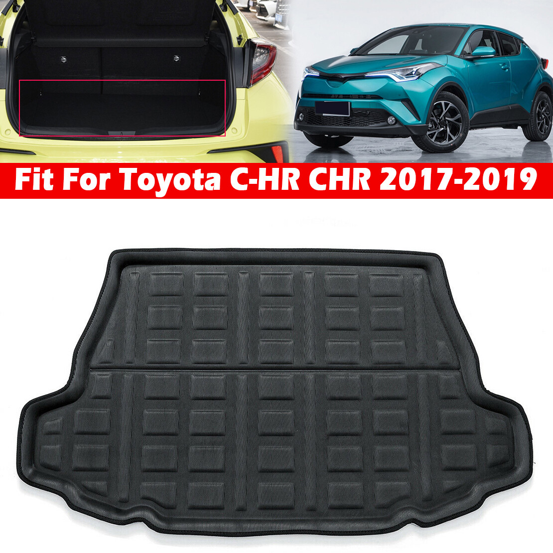 For Toyota C-HR CHR 2017-2019 Rear Trunk Boot Liner Tray Floor Mat pad ...