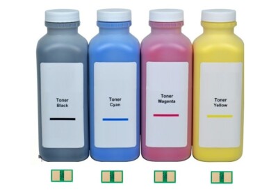 NEW PREMIUM COMPATIBLE TONER REFILL FOR KIARO QL-300 (C-Y-M-K) + 4 ...