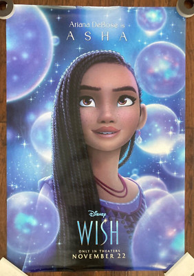 ORIGINAL DISNEY WISH ASHA ROLLED 2 SIDE TEASER MOVIE POSTER ONE SHEET ...