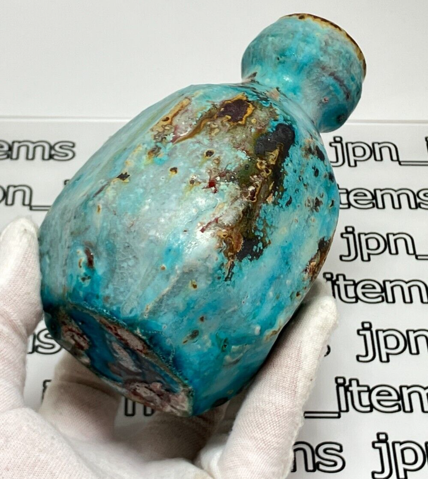 Turquoise Blue Sake Choko Set Iga Ware Handmade Ceramic Pottery Japan ...