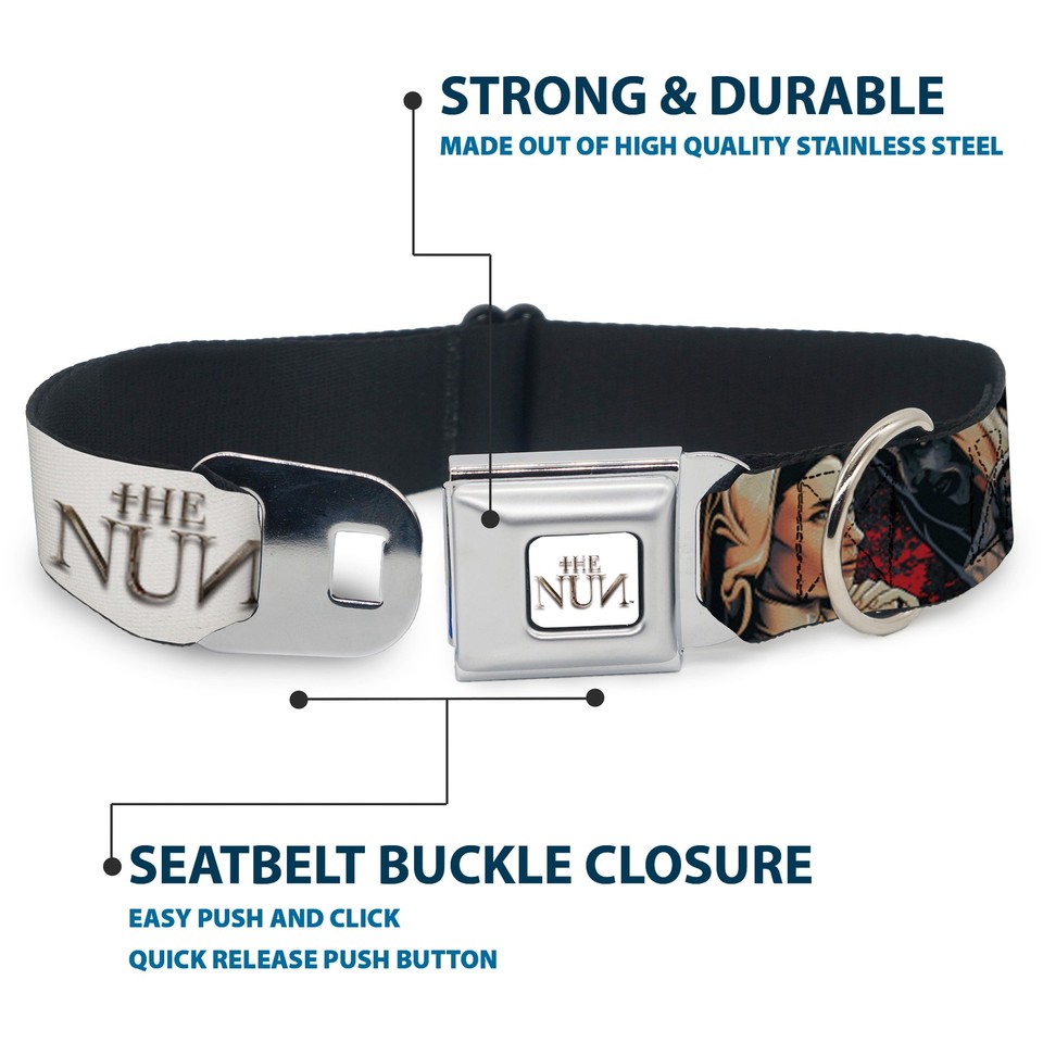 Dog Collar NUNE-THE NUN Text Logo Full Color White/Grays THE NUN Sister ...