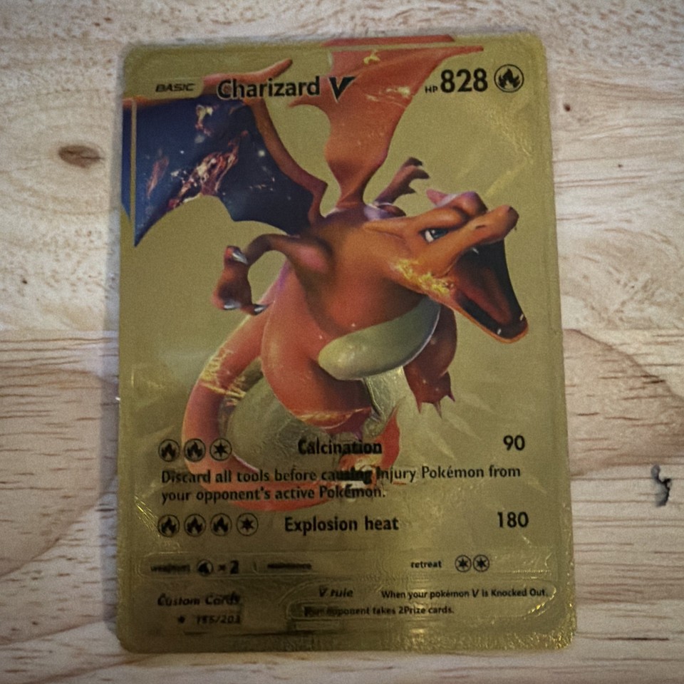 Pokémon Charizard V Lot Of 5 Gold Foil Fan Art Cards | eBay