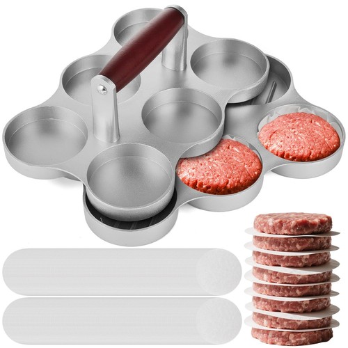 Mini Burger Press Small Meat Patty Maker with 300 Patty Papers Round ...