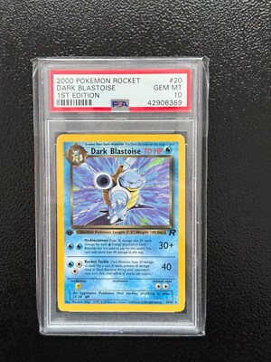 2000 Pokemon PSA 10 1st Edition Dark Blastoise - 20/82 Team Rocket Gem ...