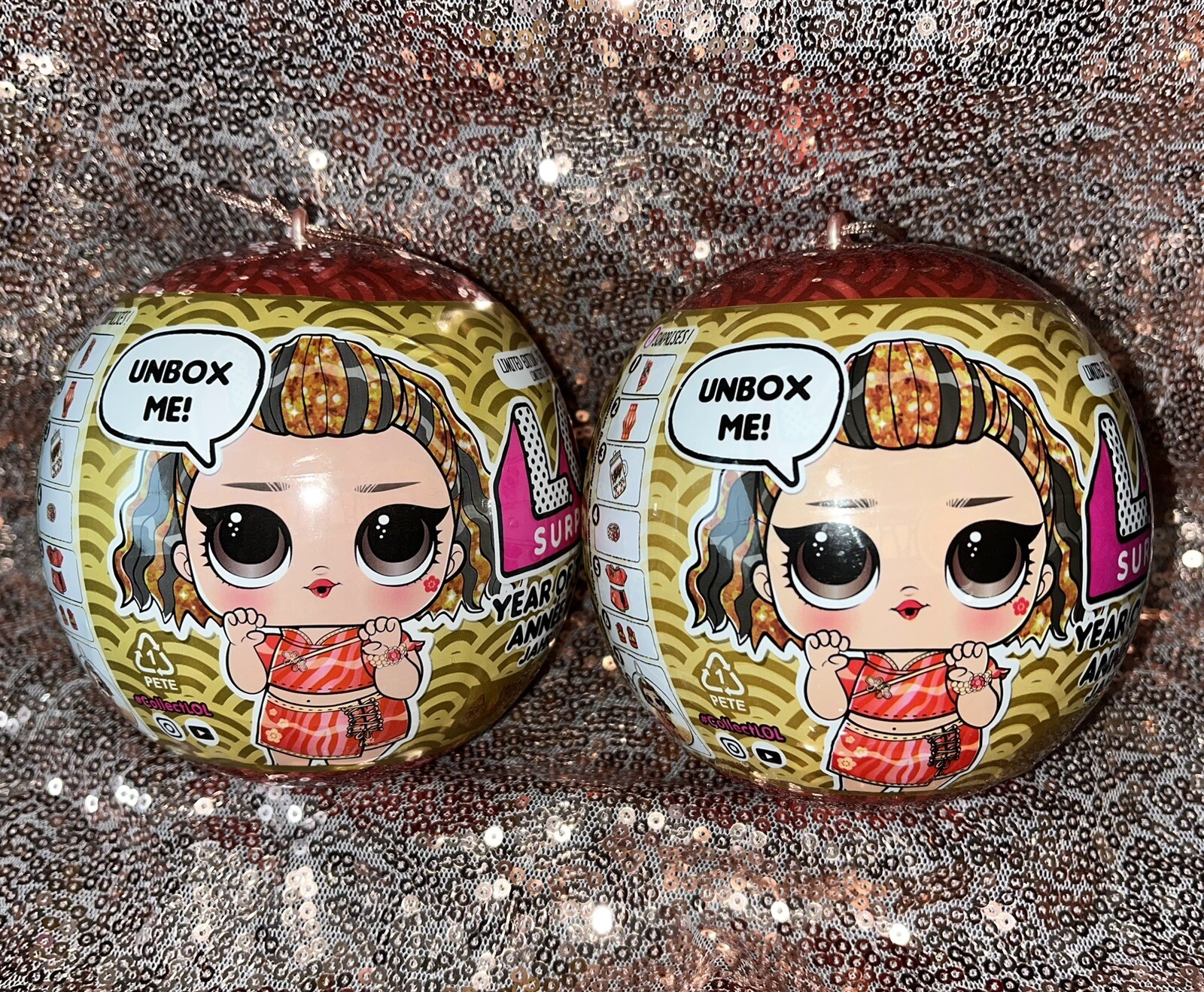 Lot of 2 LOL Surprise Year of The Tiger Doll Baby with 8 Surprises Ball ...