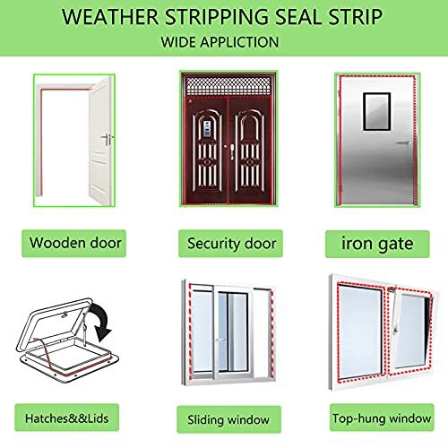 82 Ft Rubber Weather Stripping Seal Strip For Doors/windows Waterproof ...