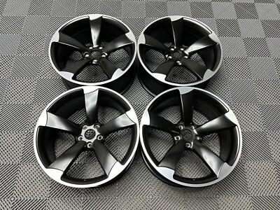 20" 4x TTRS Rotor DEEP CONCAVE Style Alloy Wheels - Satin Black - Audi ...