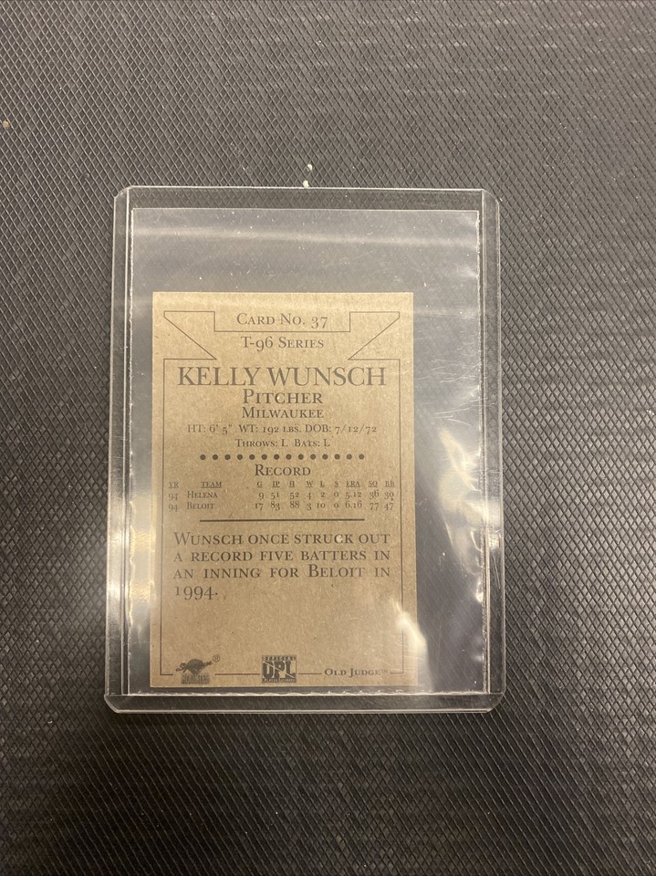 Old Judge T-96 Series Baseball Card Autographed Kelly Wunsch #37 Mini ...