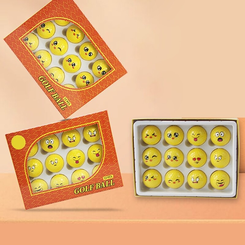 12Pcs Novelty Funny Golf Balls Emotion Face Golf Balls Golf Accessories ...