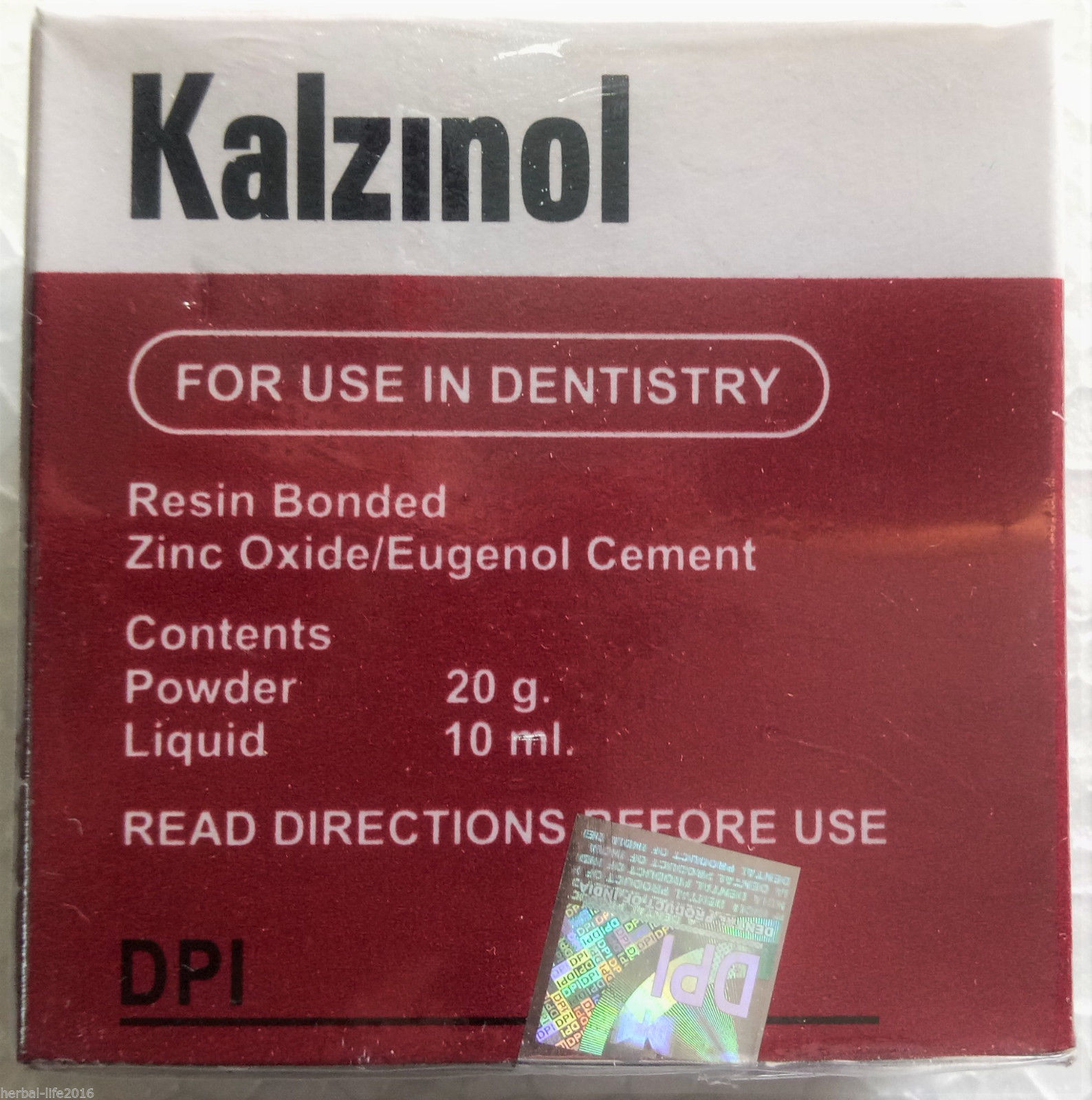 DPI-Kalzinol Temporary Dental non-resin filling Cement Zinc Oxide ...