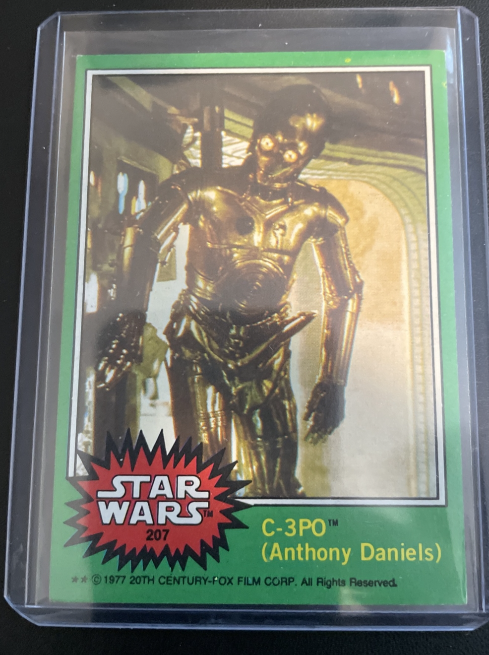 1977 Star Wars Cards C-3PO Anthony Daniel’s Golden Rod Error #207 Clean ...