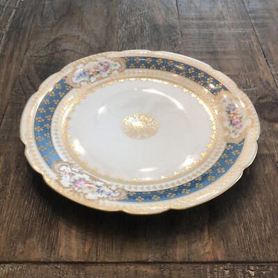 GOA France Serving Plate Antique Floral Gold Porcelain China D 9" | eBay