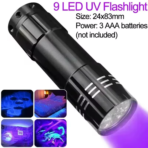 UV Flashlight Waterproof Ultra Violet Light Portable Black Light ...