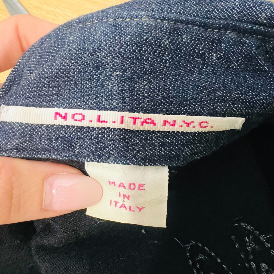 Nolita No.l.Ita Western Shirt Size 44 Medium Blue Sequin Tiger Y2K ...