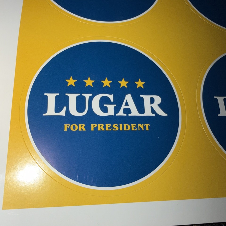 Dick Lugar President Political Campaign Page Of 6 Stickers Republican ...