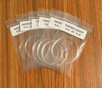 6 Tapered Fly Line Leaders w/ Perfection Loop, 9' 4X 5 lb, Fly Fishing ...