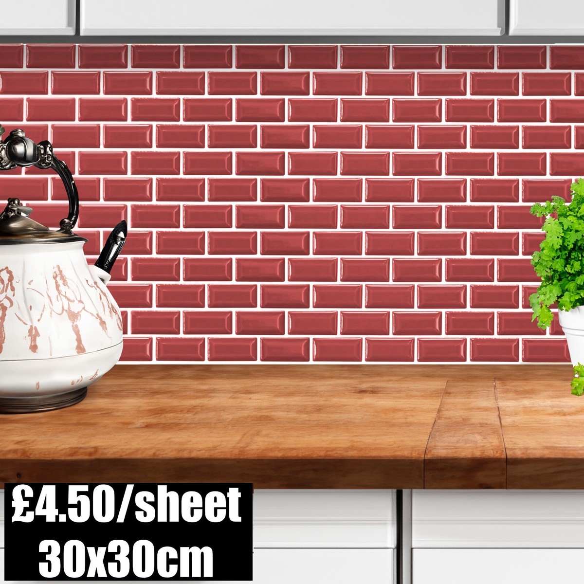 Red Glass Mosaic Tile Backsplash
