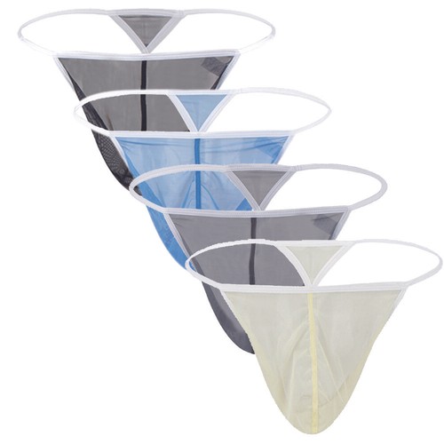 Men's G String Pouch Sexy Underwear Mesh Breath Thong Bikini T Back | eBay