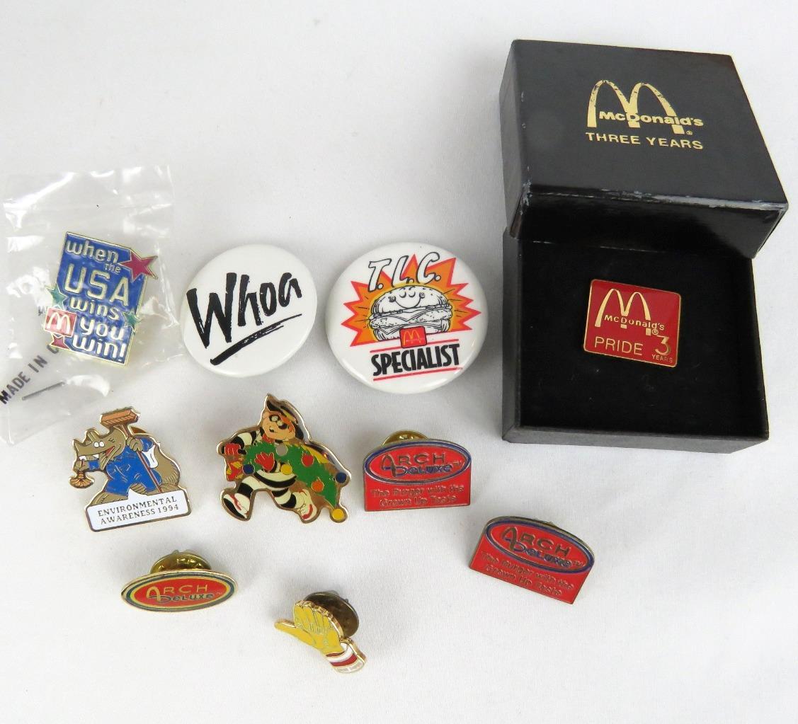 McDonald’s Pins Lot of 10 Advertising Promo Golden Arches COLLECTIBLE ...