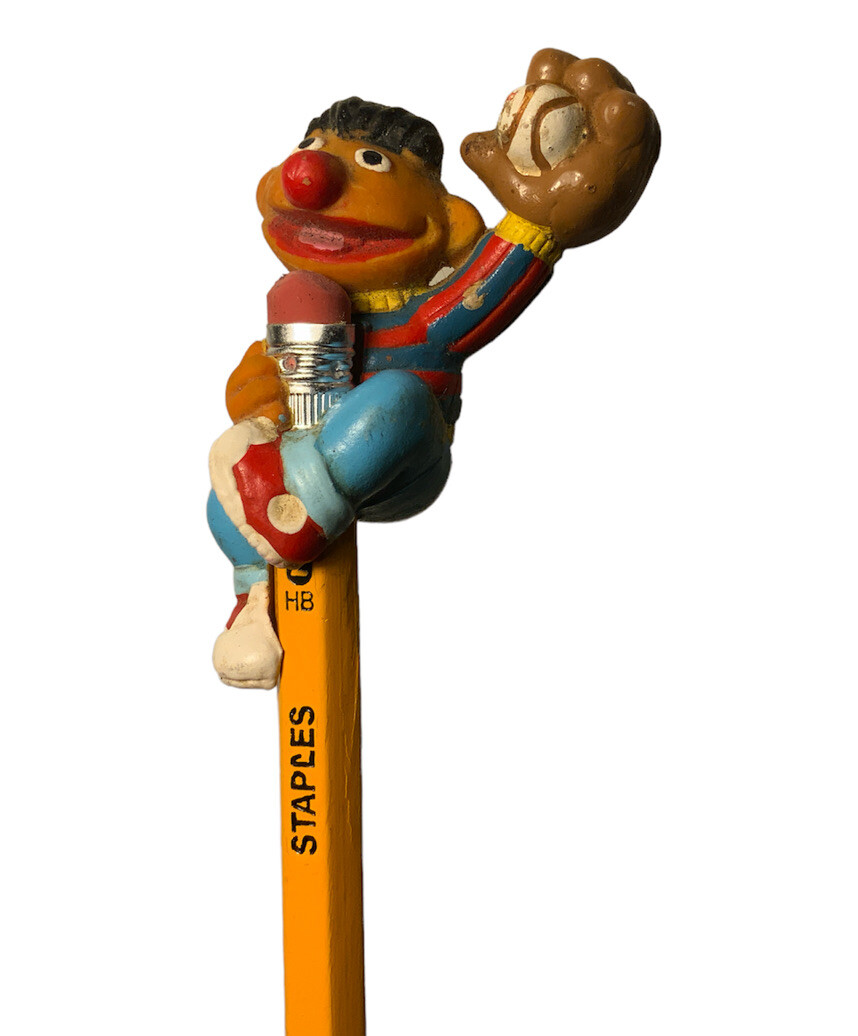 Vintage Sesame Street Ernie Baseball Pencil Topper 2" | eBay