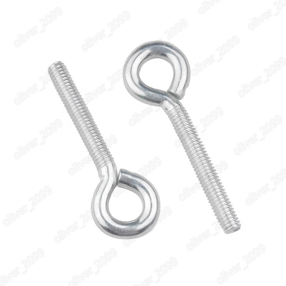 Galvanized Steel Eye Hooks Turned Eye Bolts M3 M4 M5 M6 M8 M10 | eBay UK