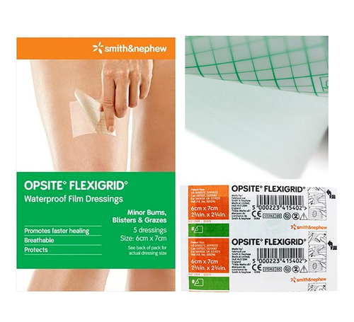 OPSITE Flexigrid Waterproof Film Dressings Faster Healing Size 6cm x ...