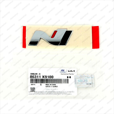 86311 K9100 Genuine N Logo Trunk Emblem For 2018 2021 Hyundai Veloster ...