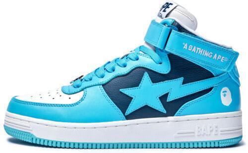 A Bathing Ape Size 13 Bapesta #2 MI Mid Sax Baby Blue High Top Bape ...