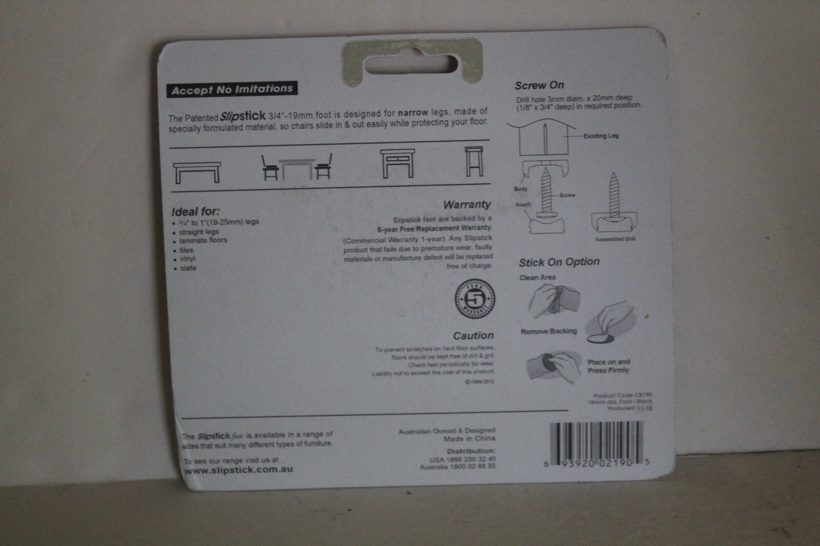 Slipstick Slider 3/4 in Floor Protector Furniture 16 Chair Slider Feet ...