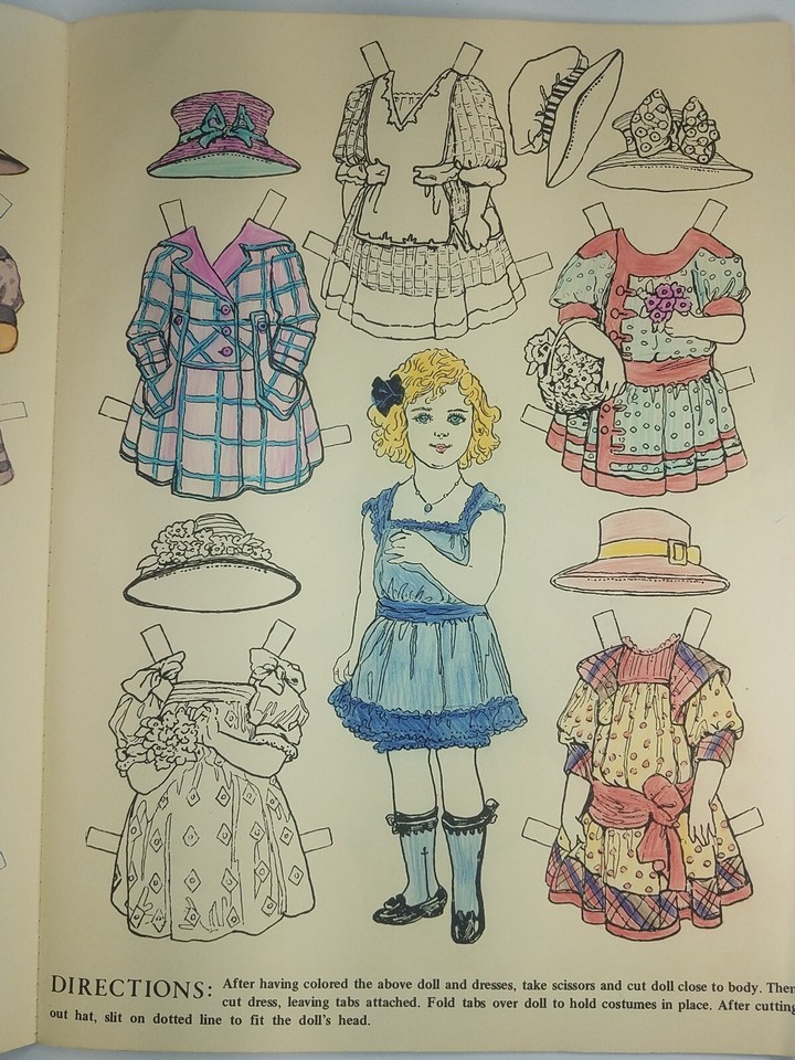 Paper Dolls Booklet: Dollies To Paint Cutout And Dress 1982, 8 Paper ...