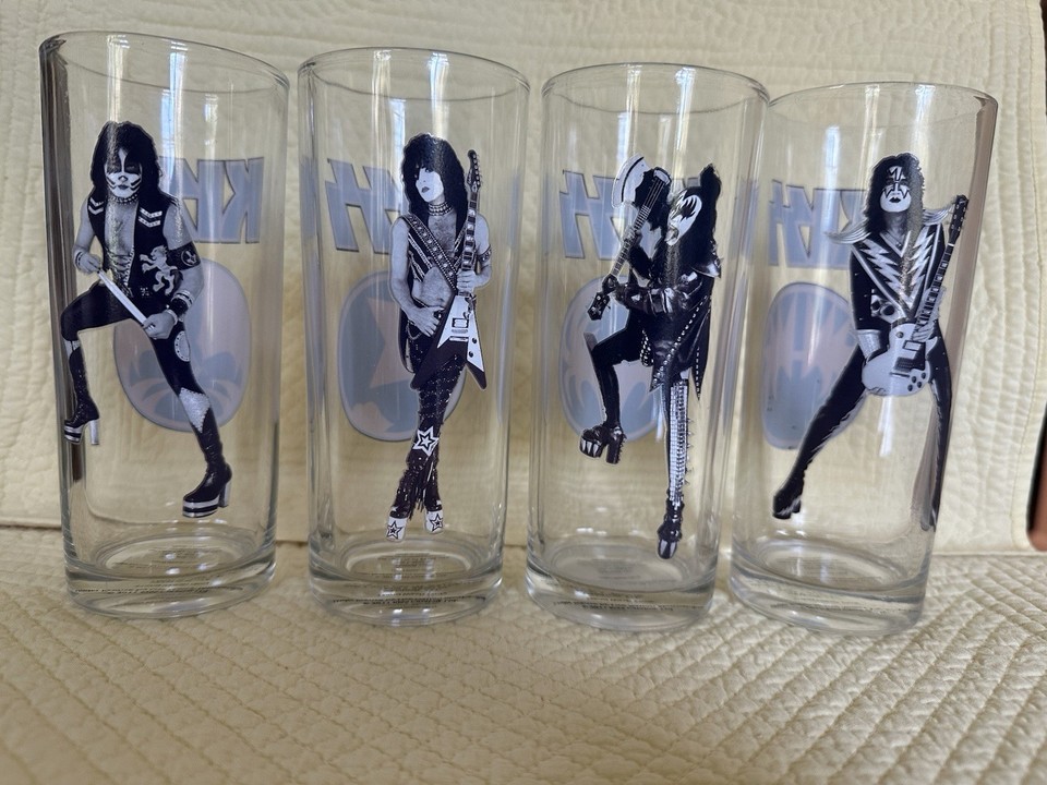 KISS Band Collectible Drinking Glasses (Set of 4) - New No Box | eBay