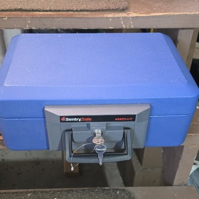 SentrySafe KEEPSAFE Blue Fire Safe Portable Medium Key Lock Security ...