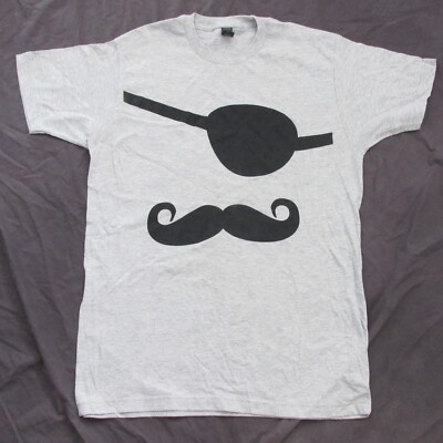 PIRATE EYE PATCH AND MUSTACHE T-SHIRT Men's size MEDIUM | eBay