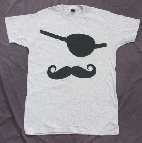 PIRATE EYE PATCH AND MUSTACHE T-SHIRT Men's size MEDIUM | eBay