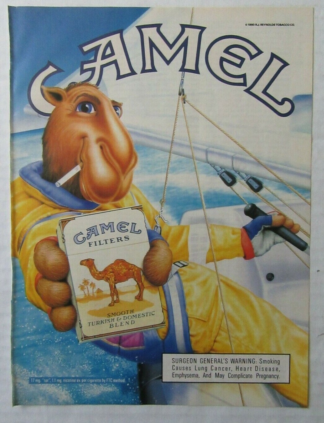 1990 CAMEL Filter Cigarettes Ad - Joe Camel Sailing | eBay