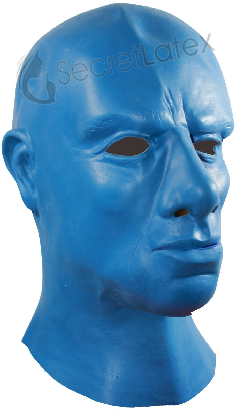 BLUE LATEX HOOD THICK HEAVY RUBBER MASK MALE MASCULINE BLUE MAN ...
